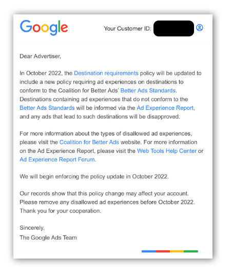 Learn About Google Ads New Destination Requirements Policy Learn About Google Ads New Destination Requirements Policy
